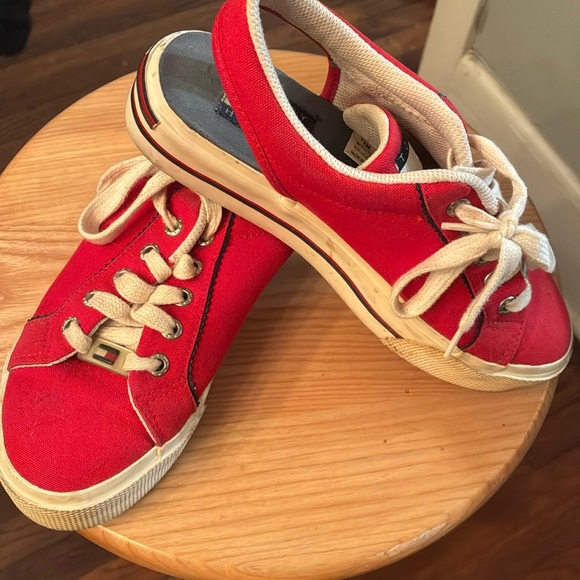 Vintage | Shoes | Vintage Retro 9s Y2k Red Tommy Hilfiger Open Heel ...